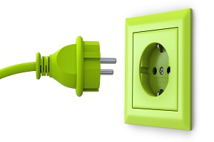 Green power plug and outlet - ColdFusion